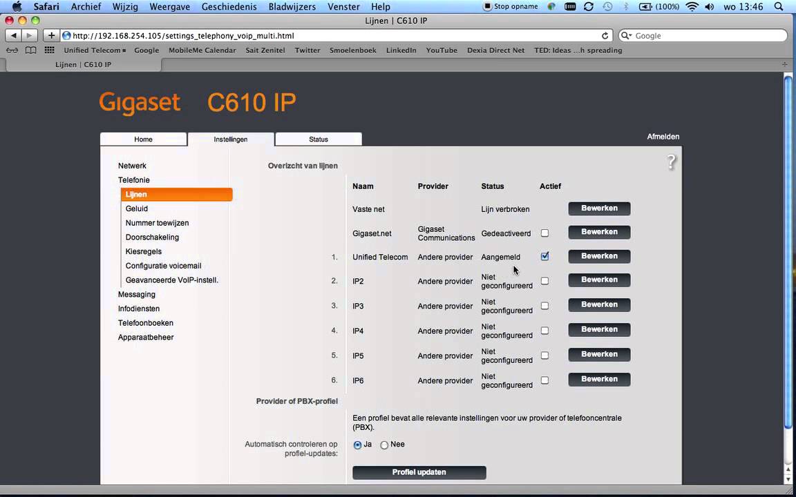 14. - Configuration of the C610 Siemens Gigaset Basestation - YouTube