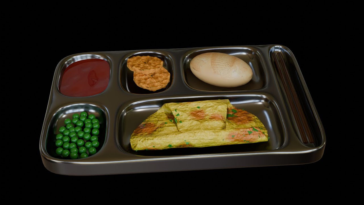 Blender 4.5: Omelette food tray preview.Blender4.5教程: 制作煎鸡蛋卷饼预览 - YouTube