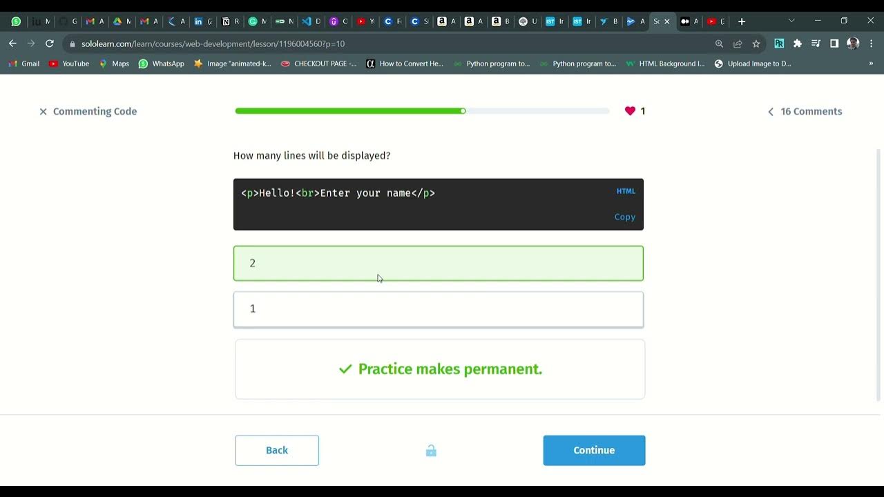 9 Commenting Code Web Development Sololearn Answers Youtube