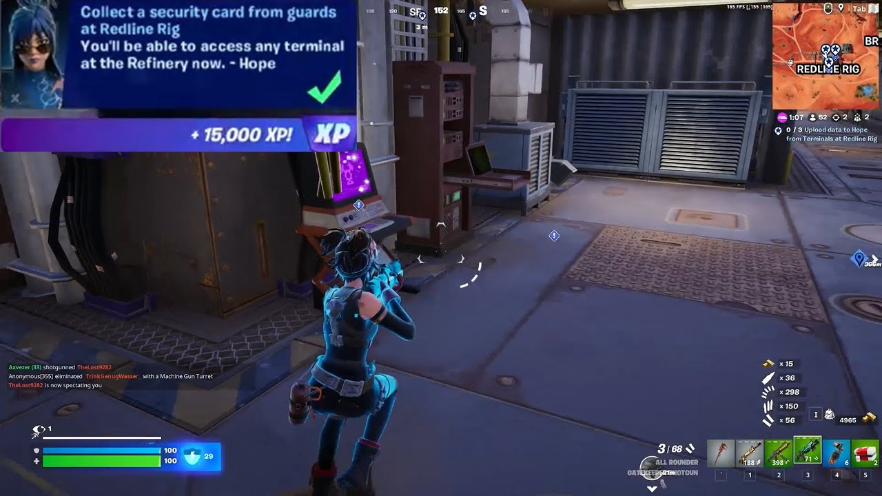 Collect a security card from guards at Redline Rig Fortnite - YouTube
