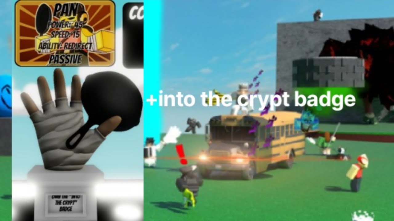 how to get pan glove + into the crypt badge roblox slap battles ...