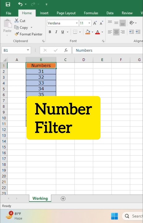 || How to filter numbers in excel | Filter with greater than formula || - YouTube