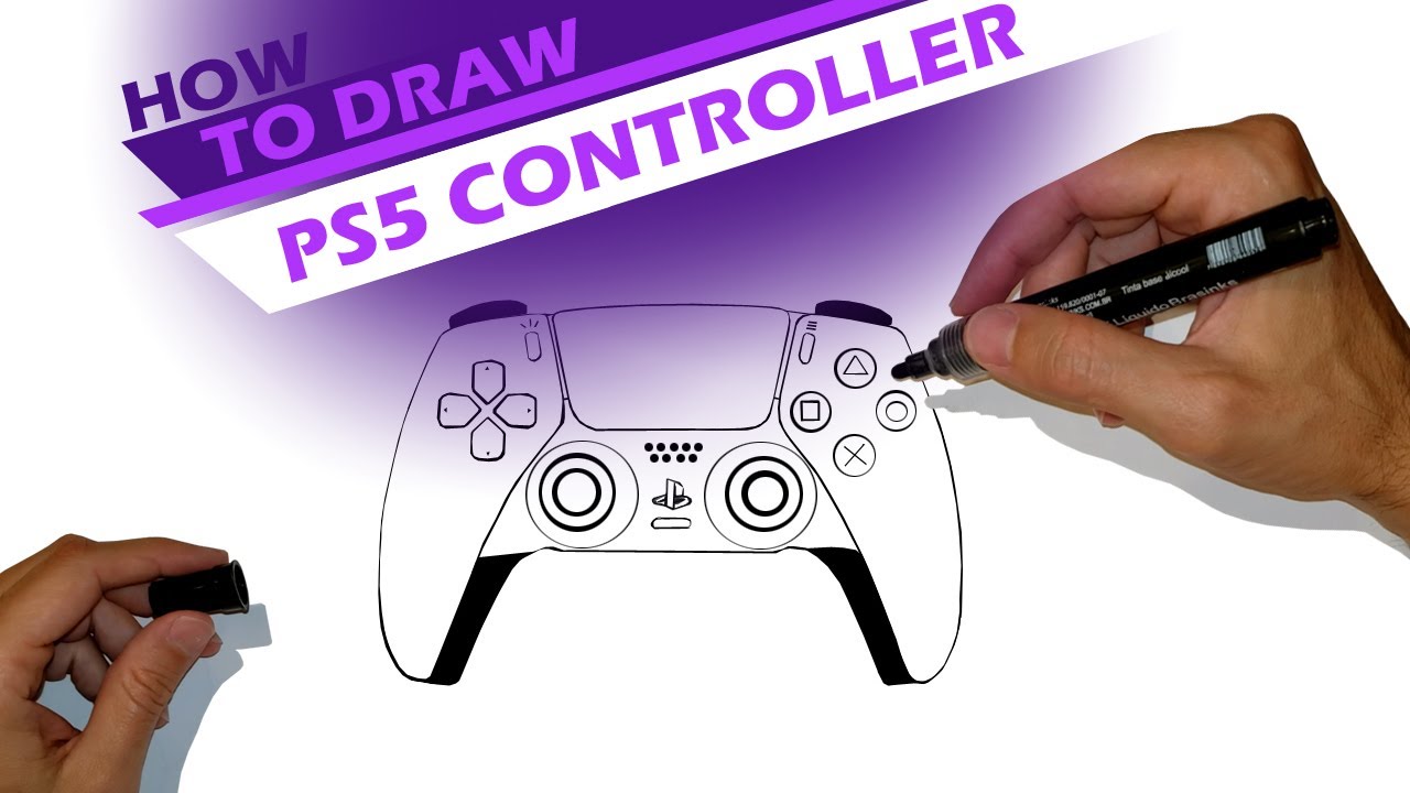 Play Station controller - How to draw - YouTube