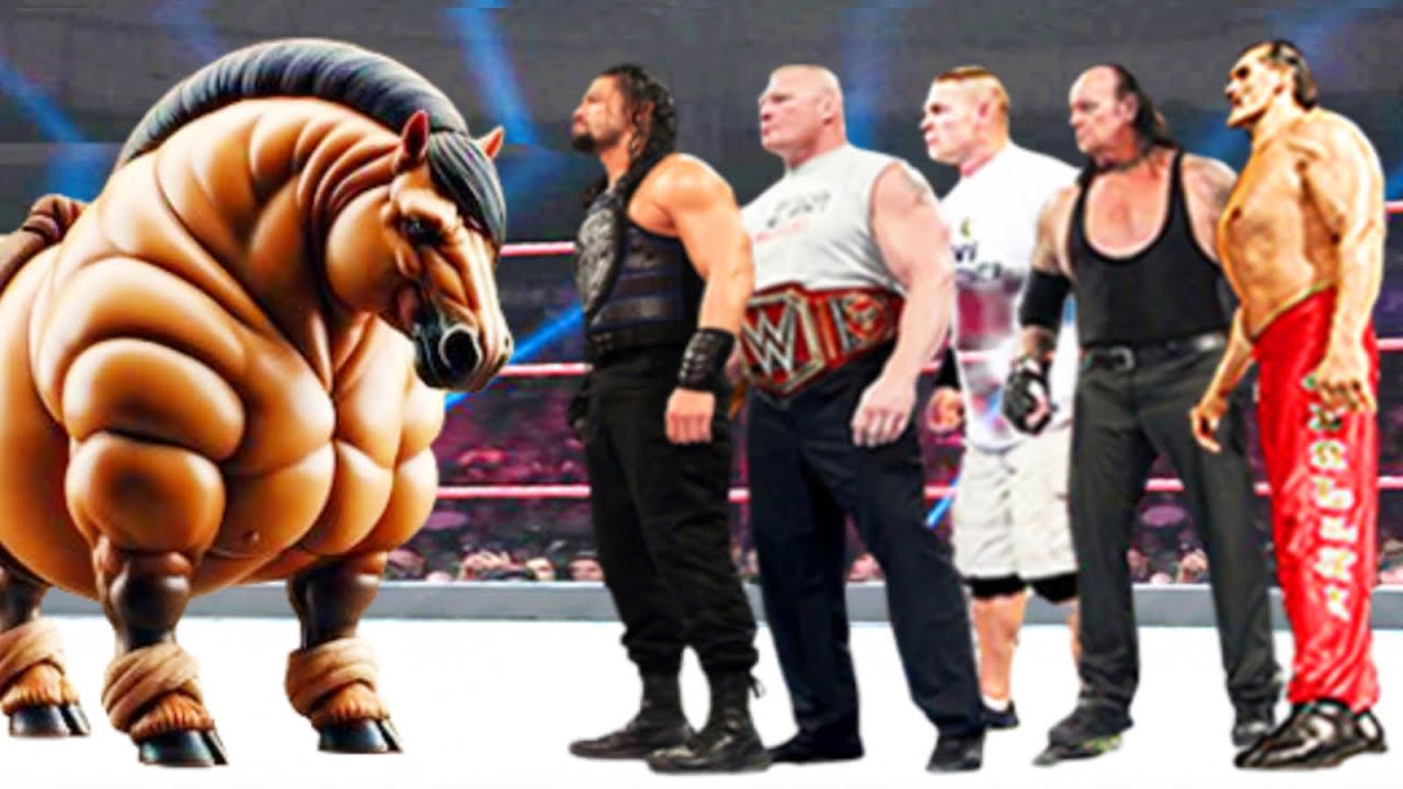 SUMO HORSE vs Roman Reigns, The Great Khali, Brock Lesnar, The ...