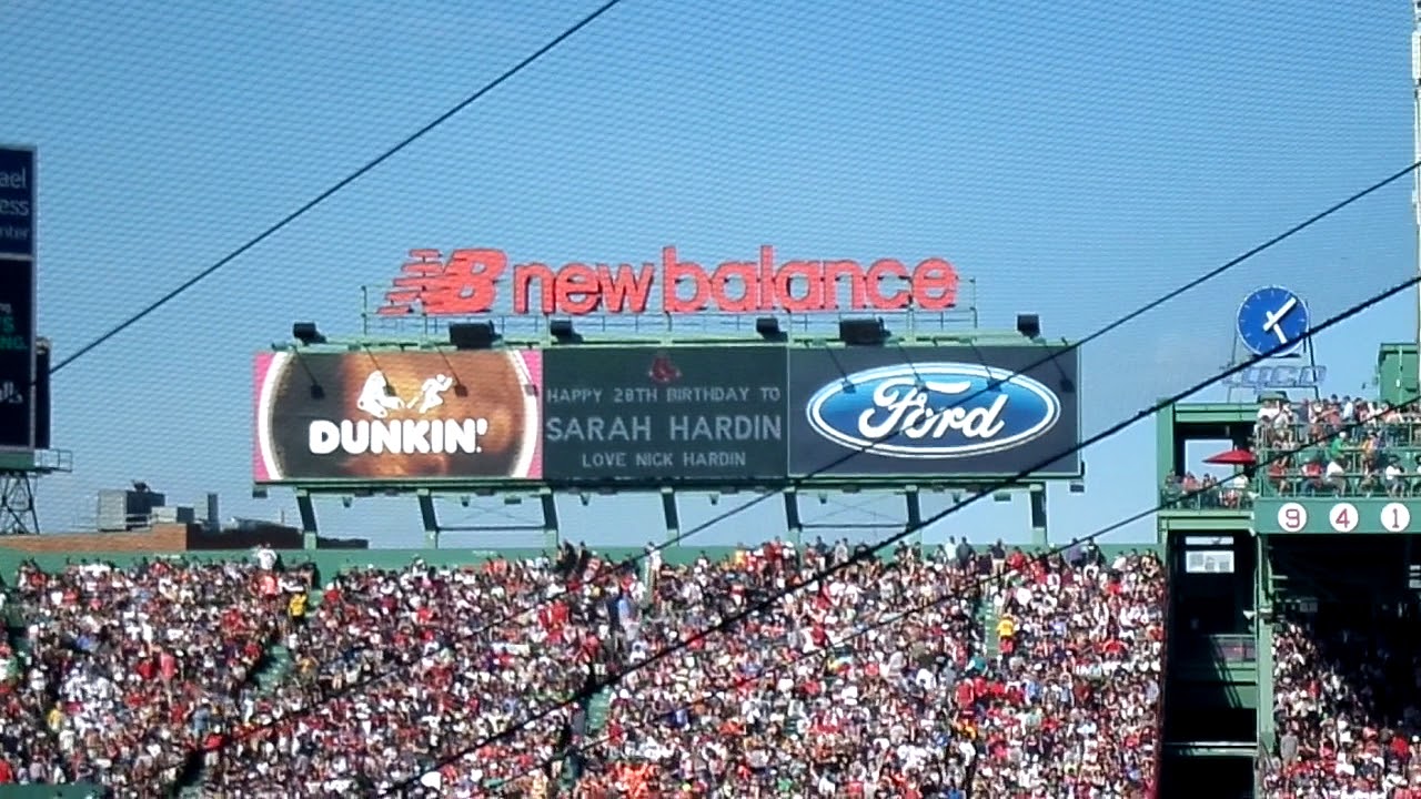 Indians @ Red Sox Birthday Message Board 5/27/2019 - YouTube