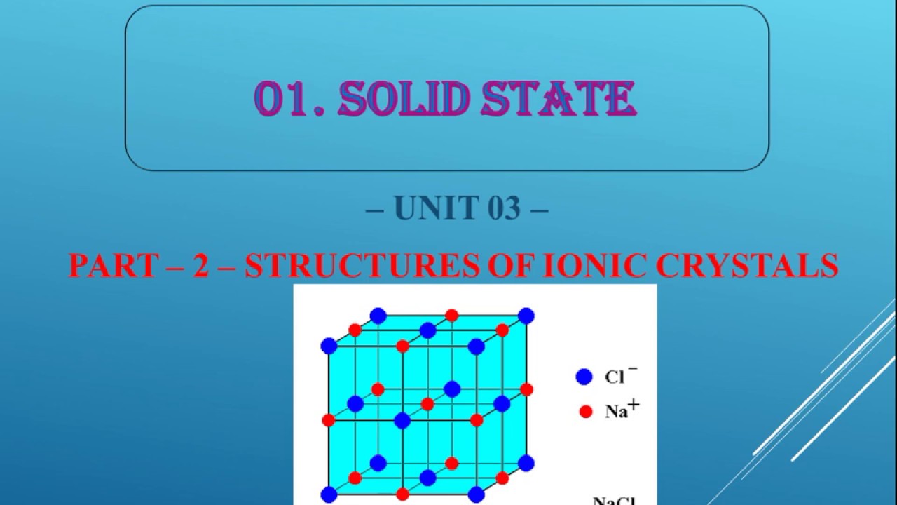 12th Chemistry - 01 Solid State [Unit 03 - Part 2] - YouTube