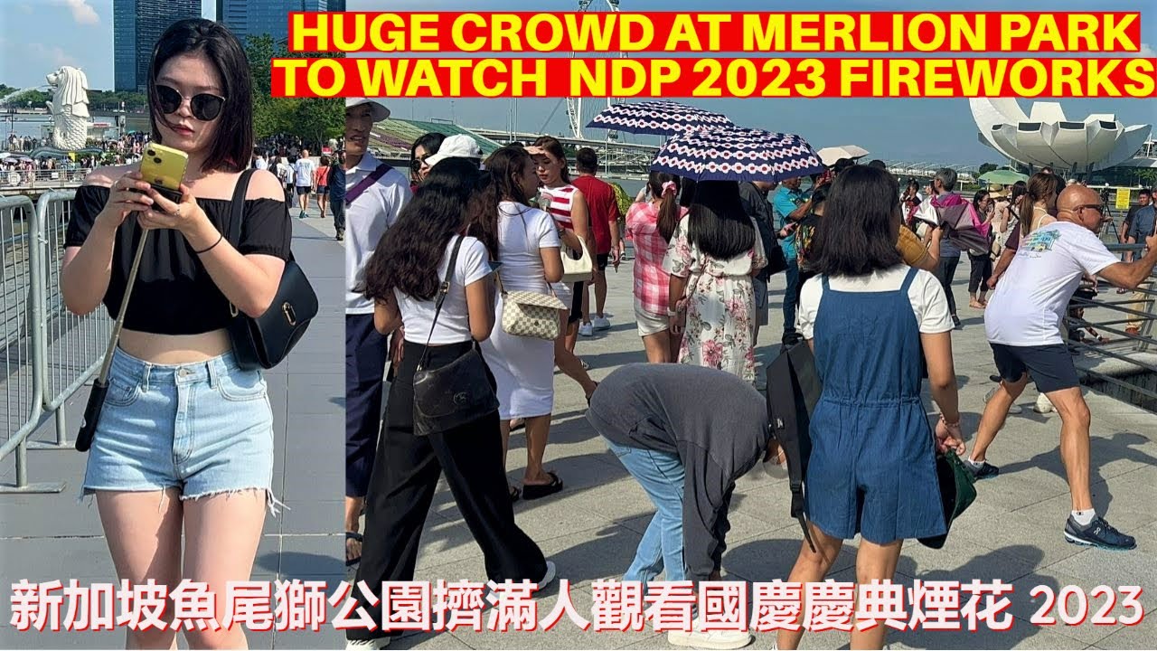 HUGE CROWD AT MERLION PARK TO WATCH NDP 2023 FIREWORKS SINGAPORE ...