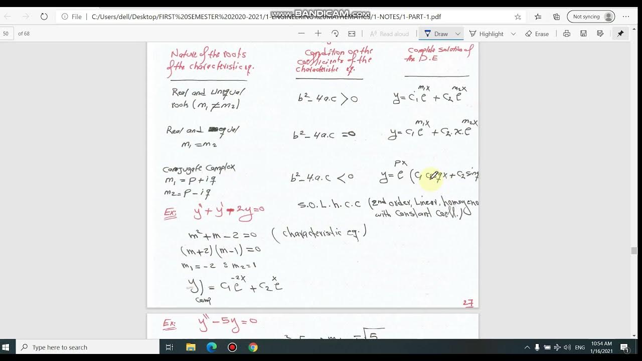 Eng. mathematics I Lecture 6 Part (2) - YouTube