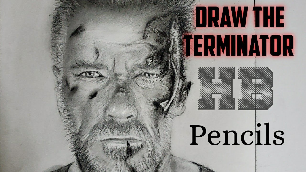 How to drawing Schwarzenegger-The Terminator |HB penciles-charchoal # ...