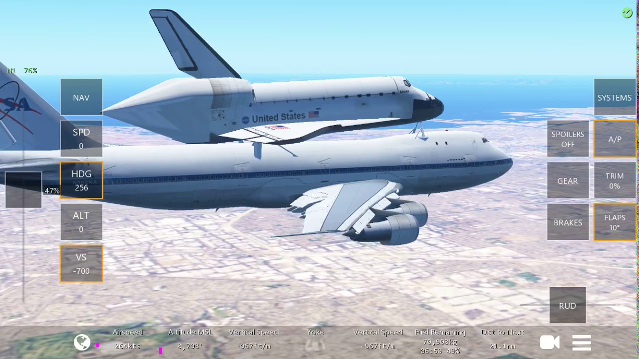 Full flight NASA SCA B747 - YouTube