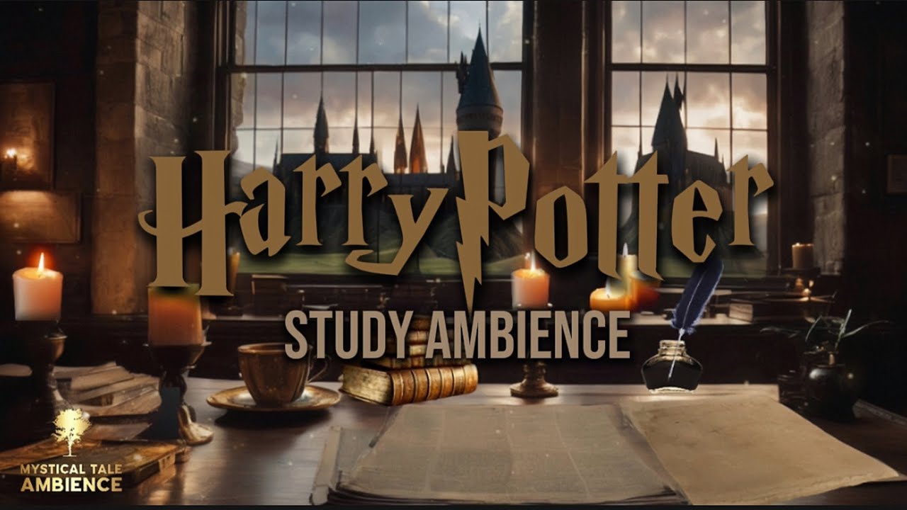 HARRY POTTER STUDY AMBIENCE || writing sounds, candle sounds etc. (no ...