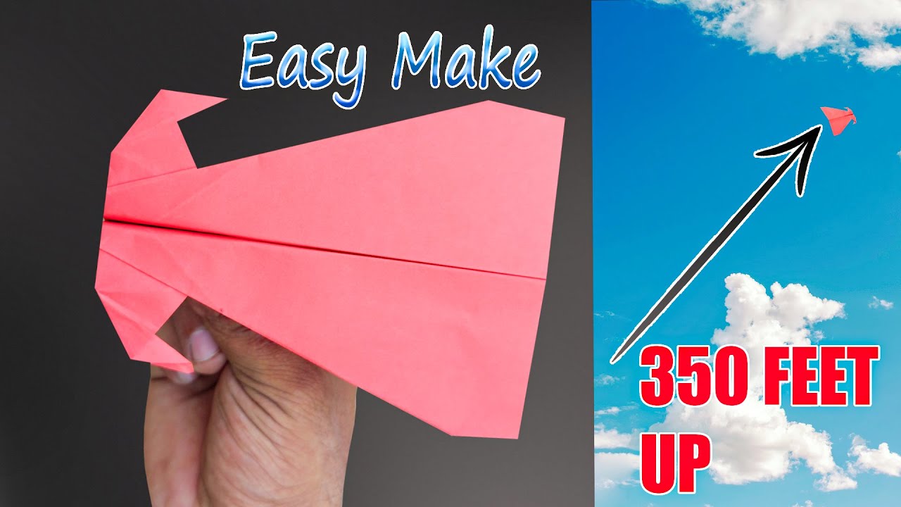 Falcon paper plane !! origami airplane _ Amazing Paper Plane (350 feet ...
