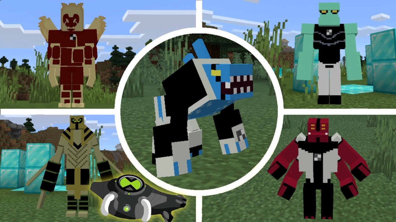 MINECRAFT ADDON BEN 10,000 ALIEN AND ENEMIES WITH OMNITRIX MINECRAFT PE ...
