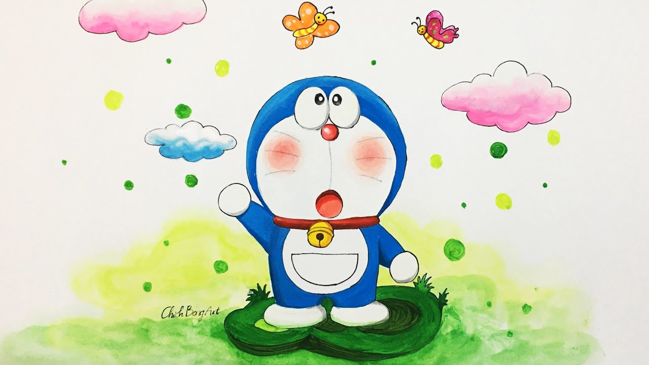 Drawing Doraemon cute | Fan Art Doraemon | Vẽ Doraemon dễ thương - YouTube