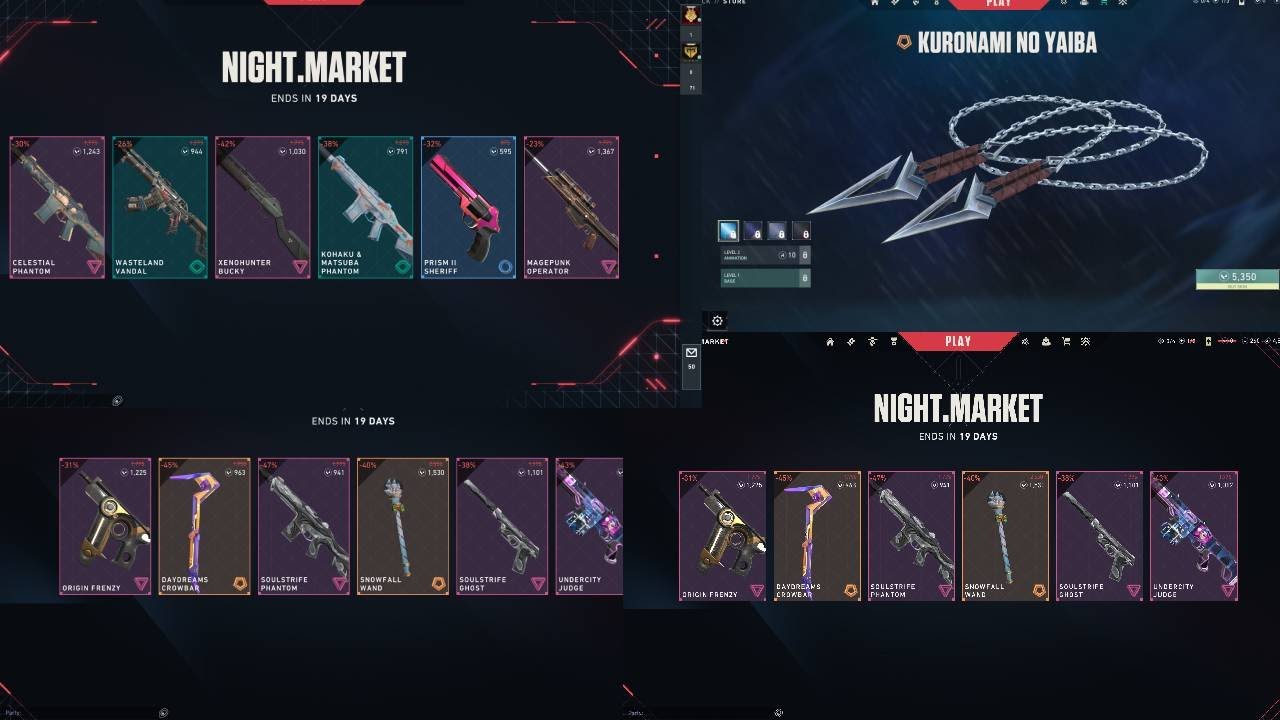 OPENING THE NIGHT MARKET IN VALORANT (SHOULD I BUY THE KURONAMI KNIFE ...
