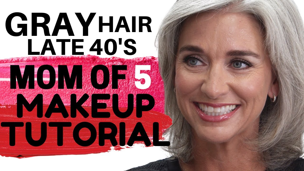 Gray Hair Makeup Tutorial (Plus: Applying False Lashes) 🌸 Fierce Aging ...