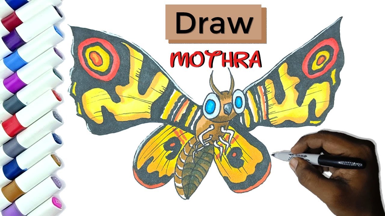 Drawing Mothra !!! How To Draw Mothra from Godzilla - YouTube