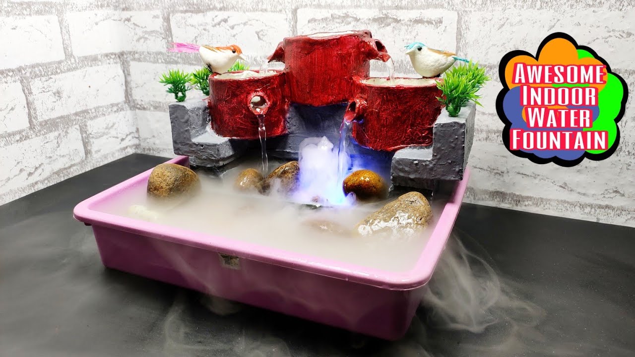 Awesome Home Made Indoor Tabletop Water Fountain | Styrofoam With ...