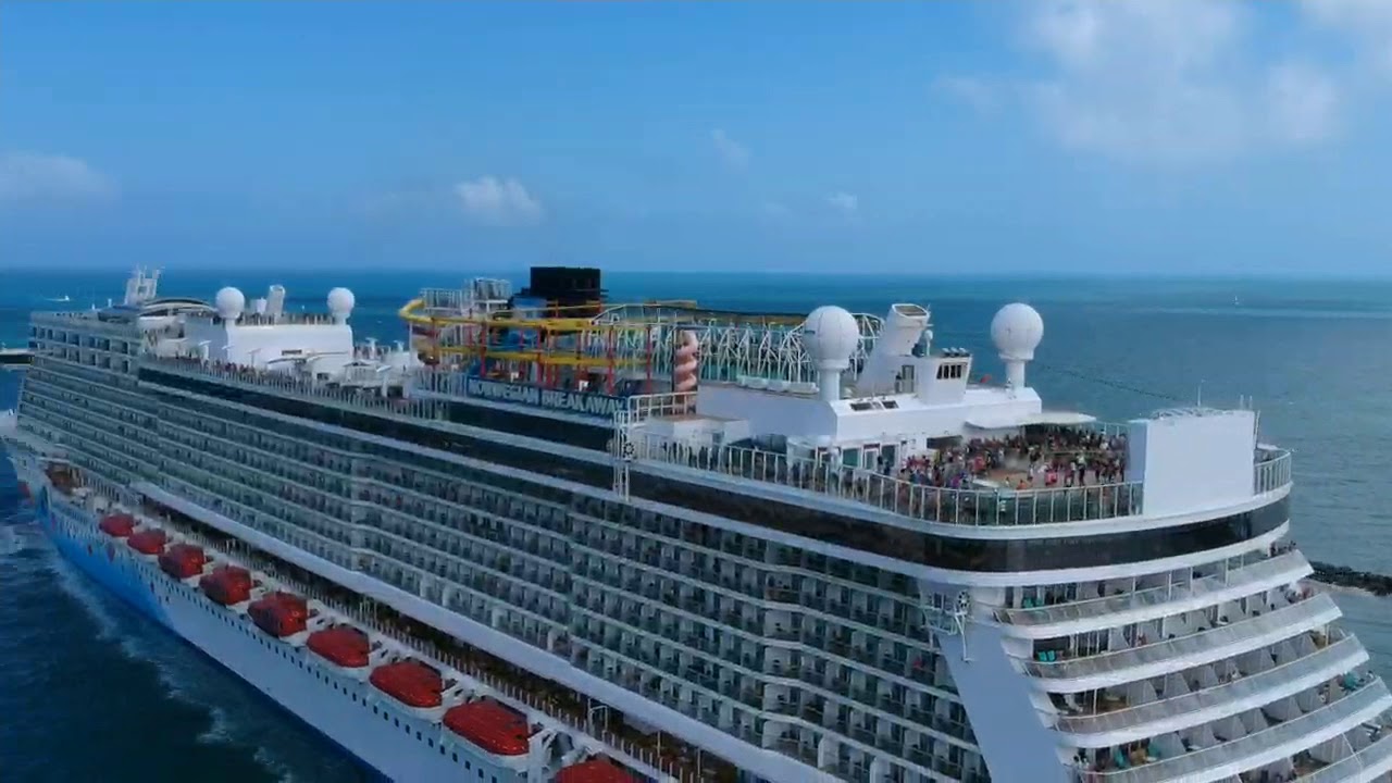 NCL Cruise ship departing Miami - YouTube