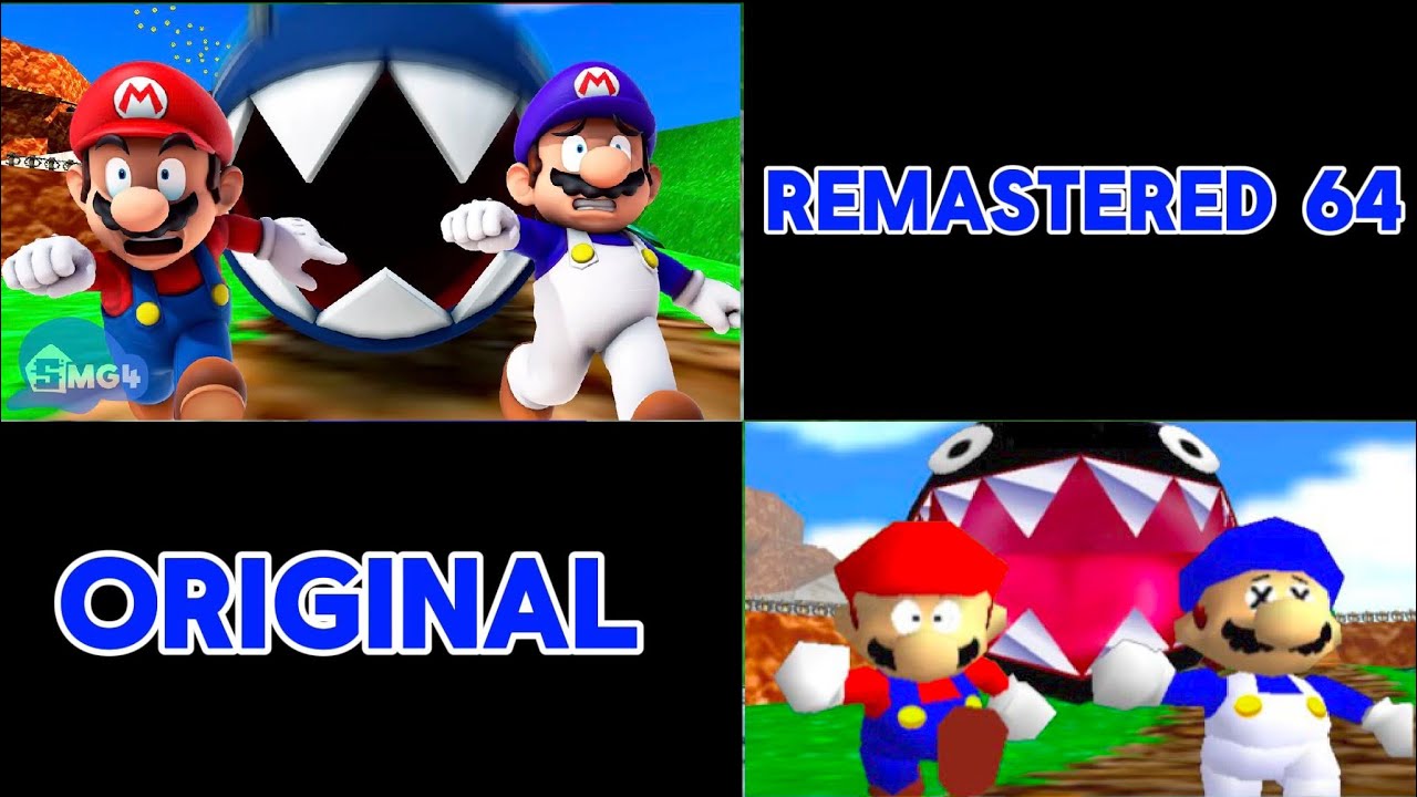 SMG4: Who Let The Chomp Out? ORIGINAL VS REMASTERED64 (Comparison ...