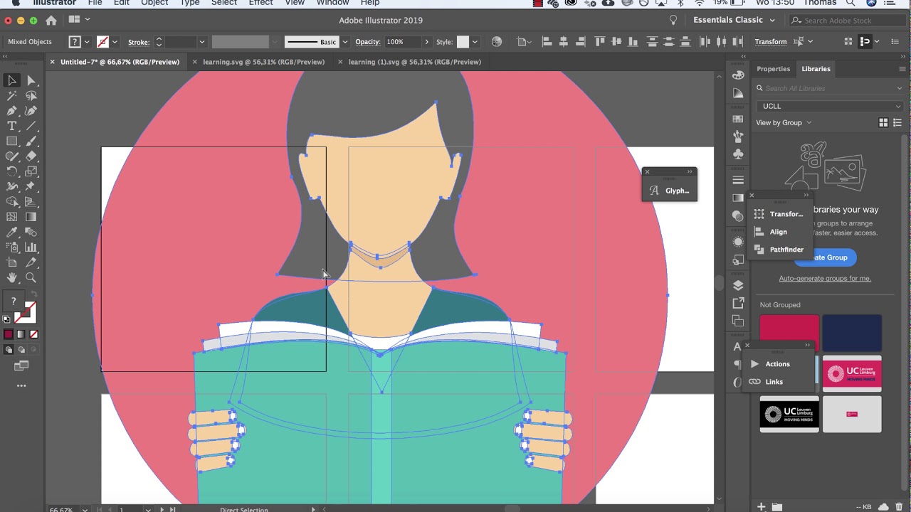 Adobe Illustrator CC 2019 - Taak Iconen aanpassen van flaticon - YouTube