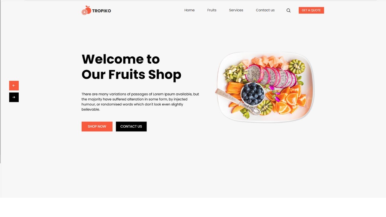 How to create a fruit shop website in html and css | Source code - YouTube