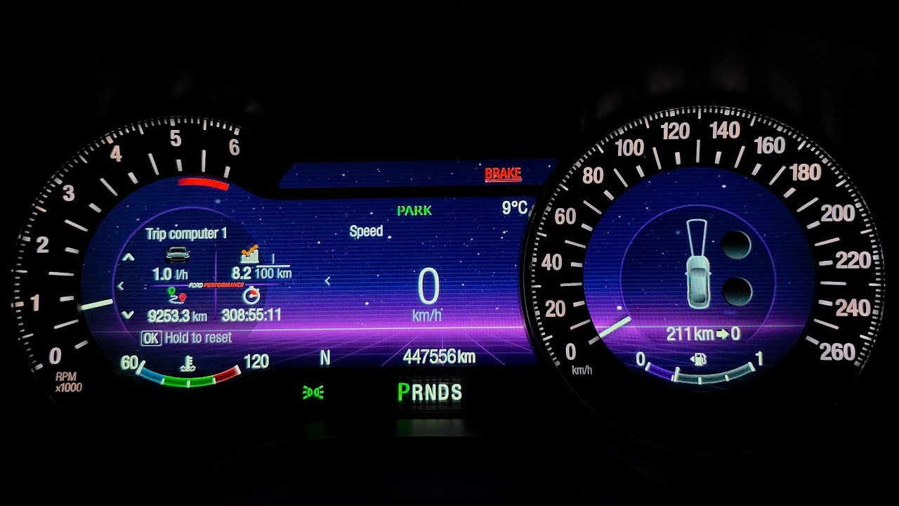 Ford custom instrument cluster theme - Violet LineSky theme - YouTube