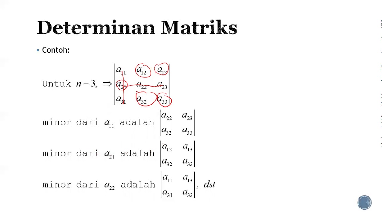 Kuliah Online Fisika Matematika 2: Pertemuan 9 - Determinan Matriks dan ...