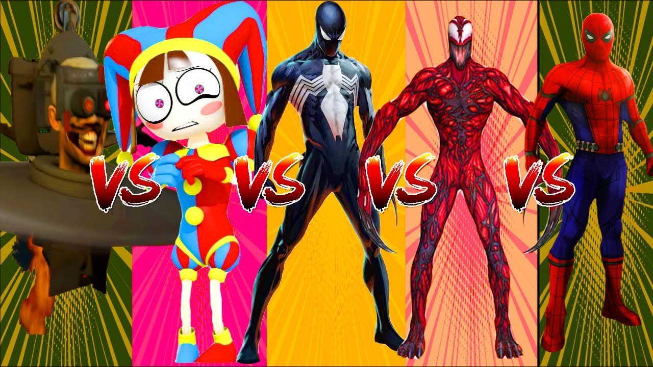 WOW ! SUPERHERO COLOR DANCE CHALLENGE Flamethrower Skibidi vs Pomni vs ...