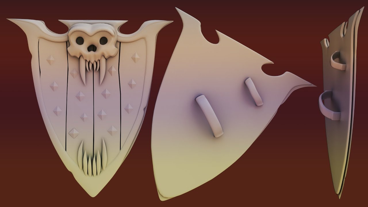 Blender 3D modeling shield - YouTube