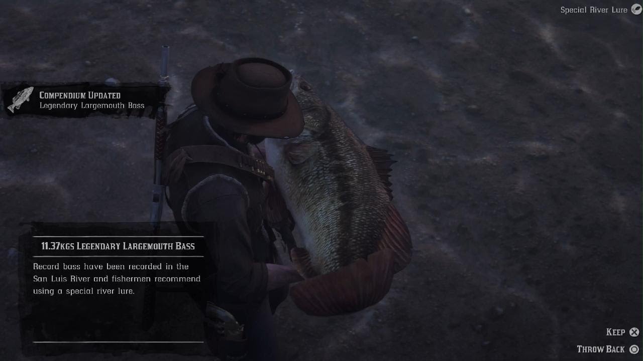 RDR 2 - Legendary Largemouth Bass (11.37 kgs) - YouTube