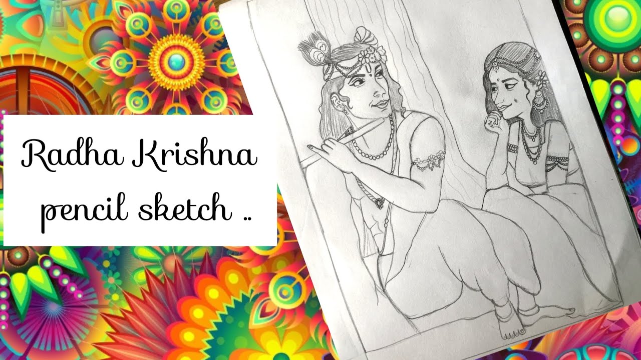 Radhe Krishna drawing||Radha Krishna pencil drawing #art #drawing # ...