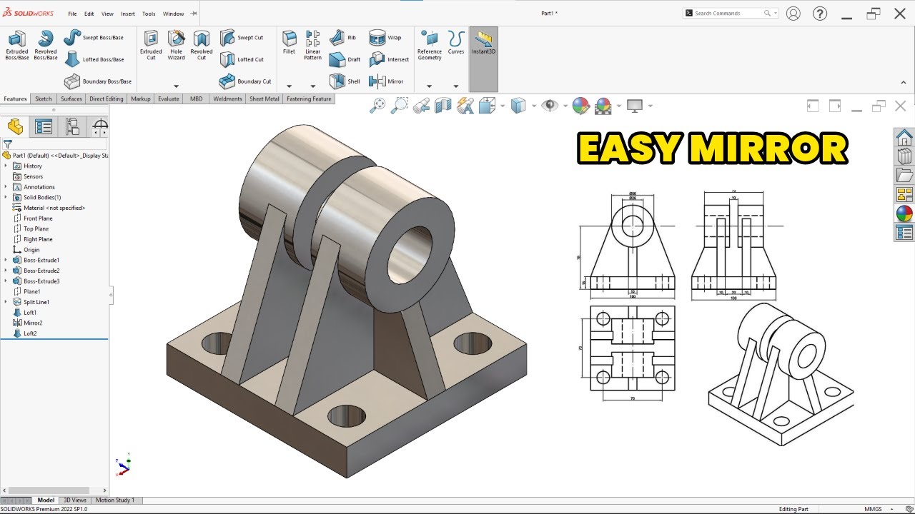 Create Parts Faster with SolidWorks Mirror - YouTube
