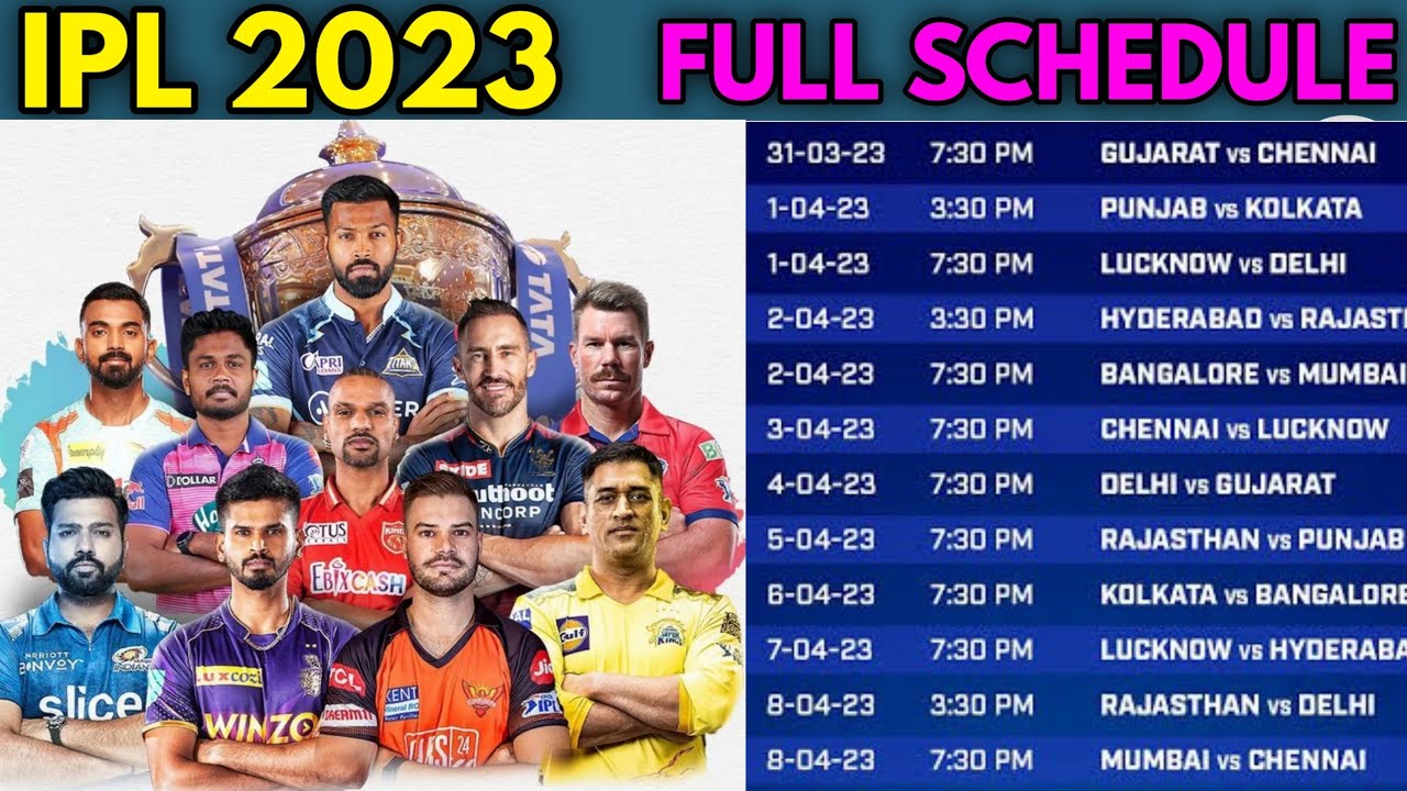IPL 2023 All Matches Full & Final Schedule | IPL 2023 Final Schedule ...