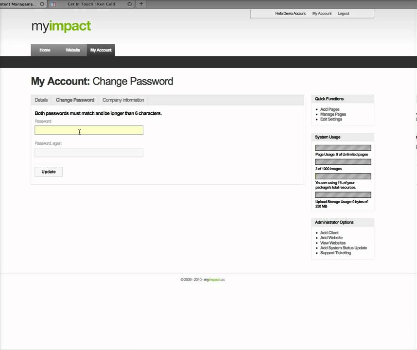 How to change your password on the myImpact system - YouTube