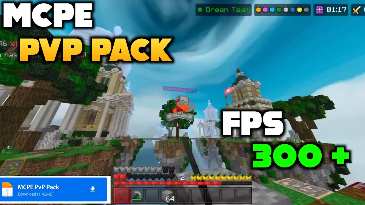 CLEAN TEXTURE PACK V2 FOR MCPE PVP! FPS BOOST HIVE PACK 1.20 /1.19 ...