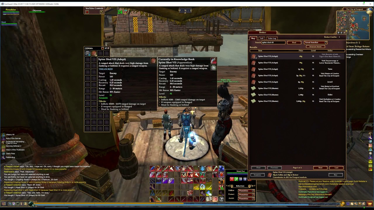 Everquest 2 - 93 Assassin - 144 - Upgrading spells at the broker - YouTube
