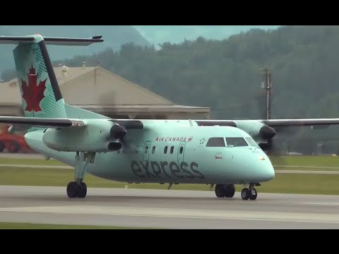 DHC-8-100 Dash 8 - Difficult Approach and Landing - YouTube