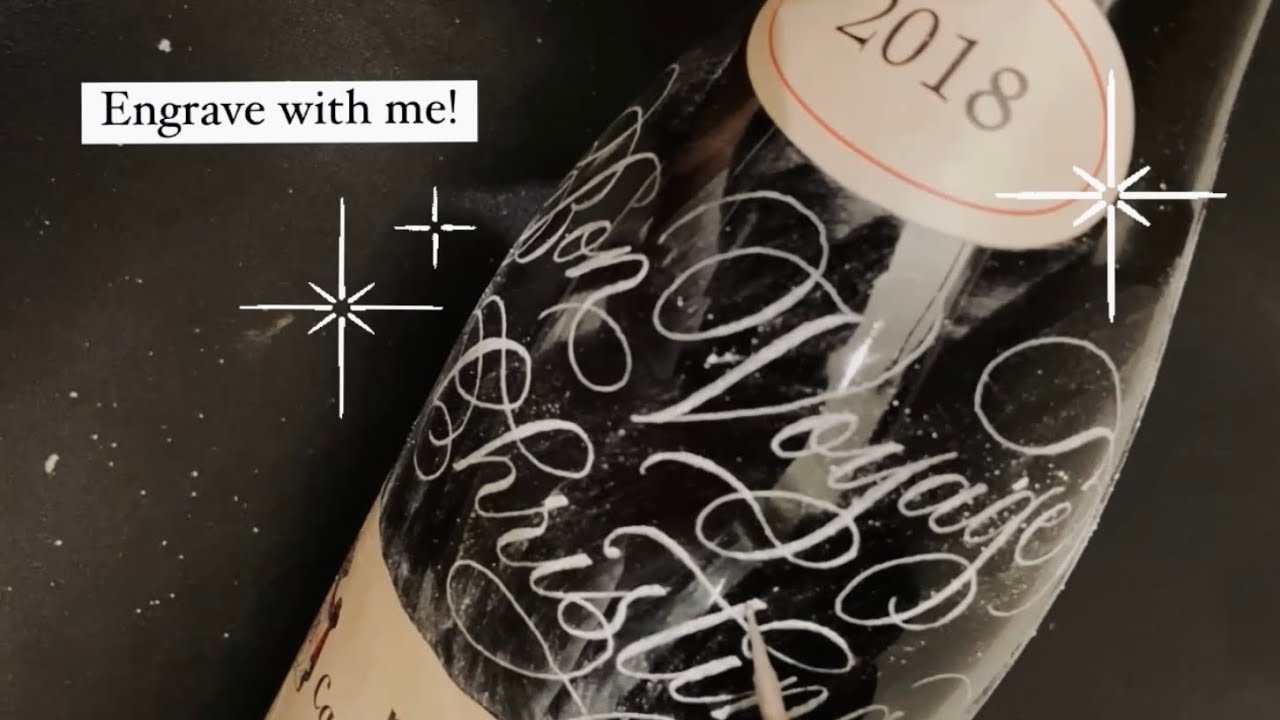 Glass bottle hand-engraving process - YouTube