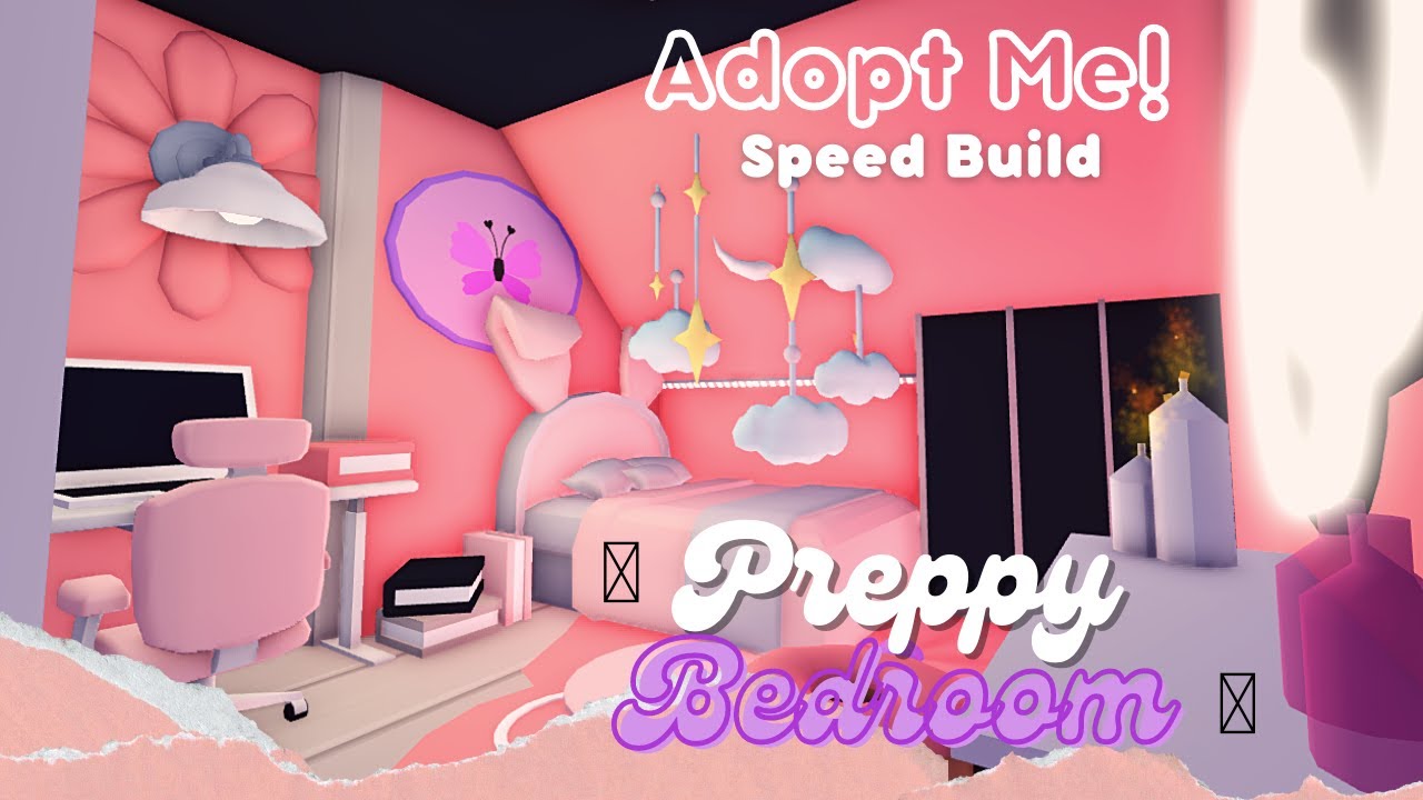 🌸 Pink PREPPY Bedroom Speed Build - ADOPT ME - ROBLOX | Dell_TheCrow ...