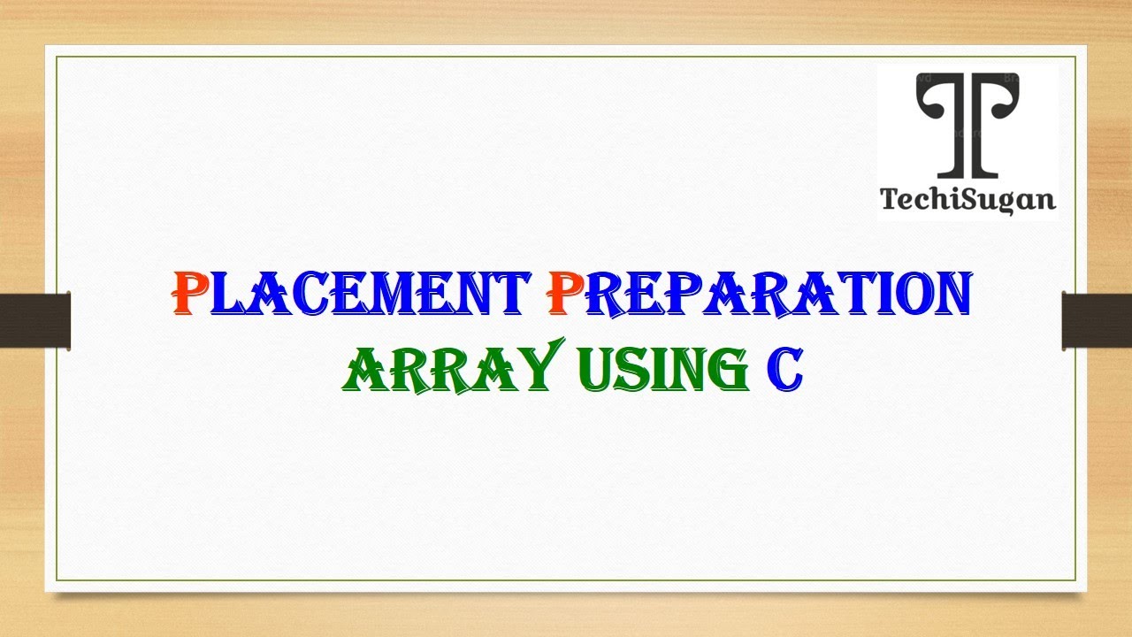 01 Arrays C Programming Youtube