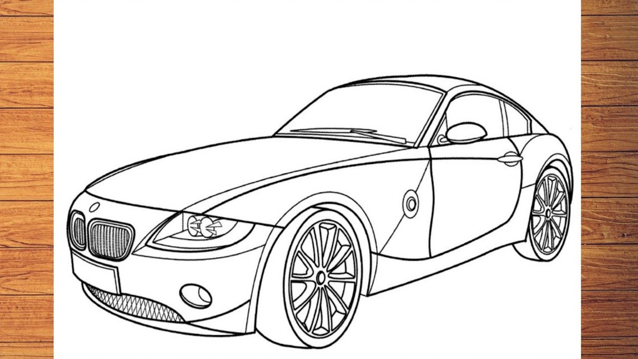 how to draw bmw car step by step :easy drawing car - YouTube