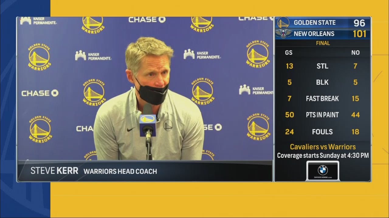 Steve Kerr Postgame Interview | Golden State Warriors lose to the New ...