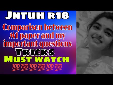 jntuh r18 M1 comparison between my important question and question ...