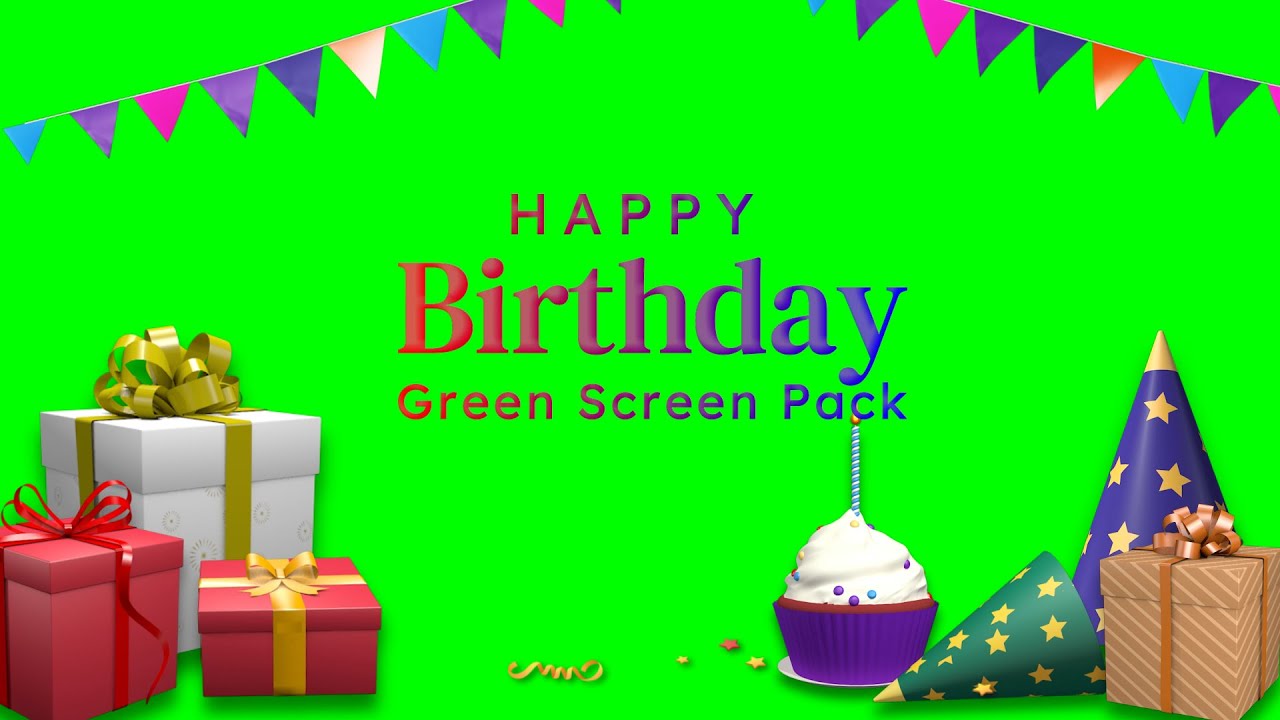 BIRTHDAY ORNAMENTS GREEN SCREEN PACK (CHROMA KEY) - YouTube