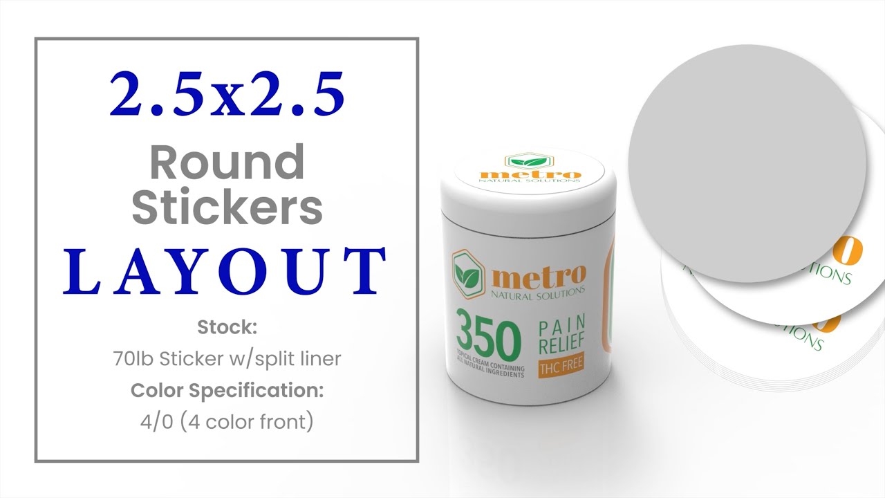 STICKER DESIGN LAYOUT FOR PRINT | 2.5x2.5 ROUND STICKERS - YouTube