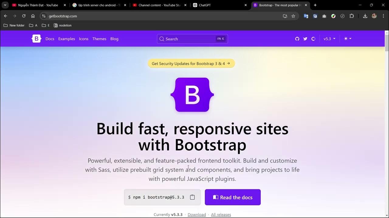 Lập trình sever cho Android Compiled CSS and JS - YouTube