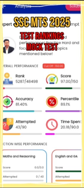 SSC MTS Test Ranking Mock Test | Official Paper 2024 #mts - YouTube