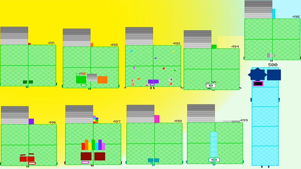 Numberblocks Band Retro 491-500 - YouTube