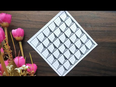 Easy 3d drawing illusion 😱 | Easy 3d Optical illusion drawing on graph ...